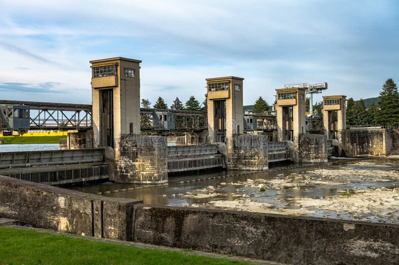 A dam on the river stock image. Image of chanel, water - 319708893