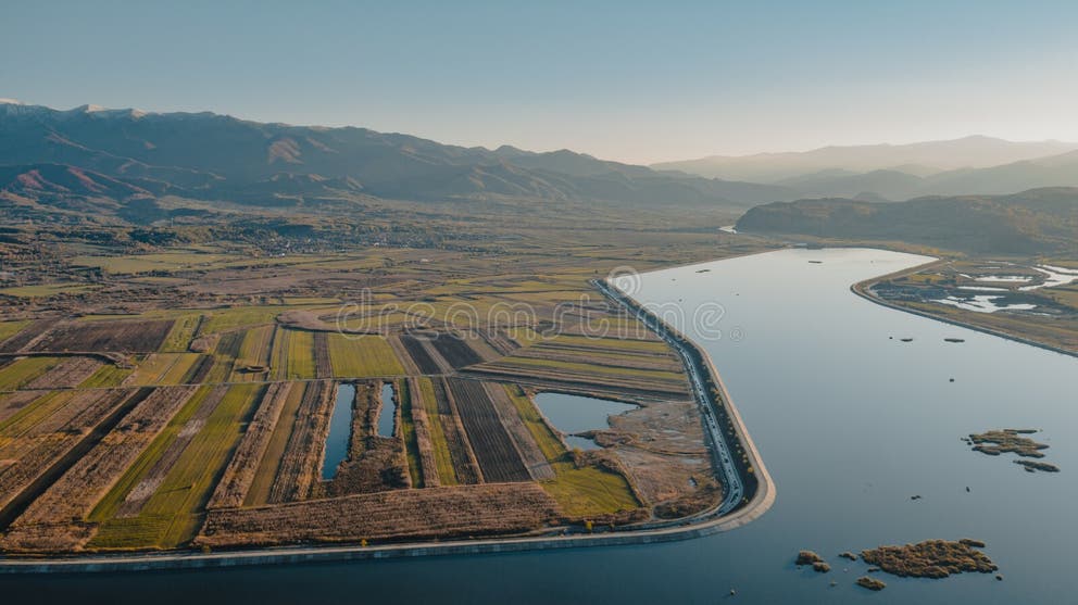Dam on the River and Lakes on Its Edge Stock Image - Image of copy ...