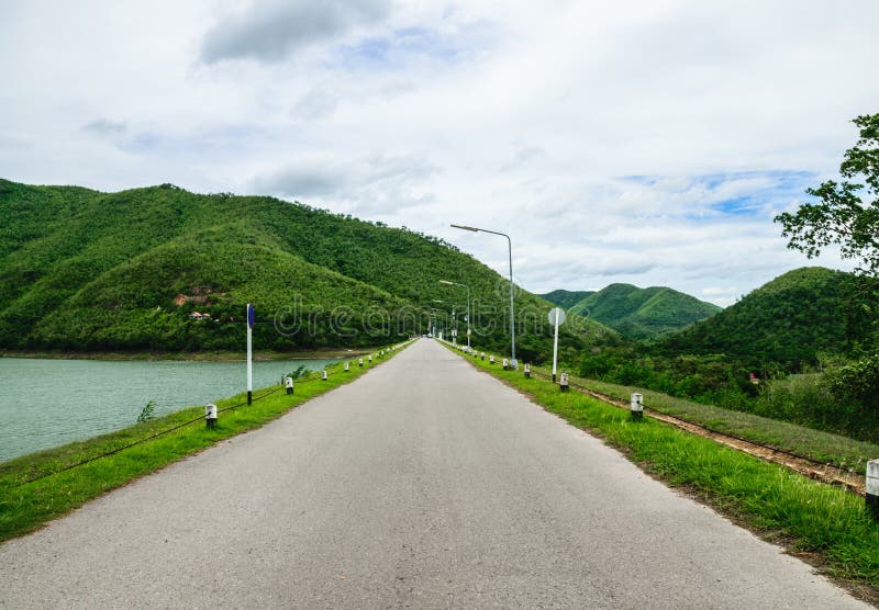 Dam Road Landscape stock image. Image of asphalt, road - 58883585