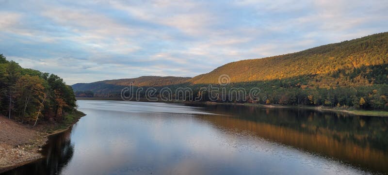 Dam scene pre sunset stock photo. Image of hill, mountain - 235558332