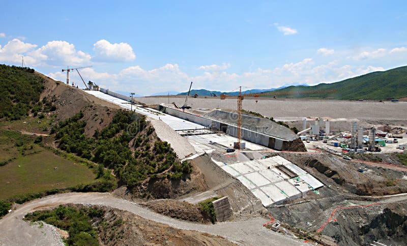 Dam Spillway Construction stock photo. Image of flow - 171847068