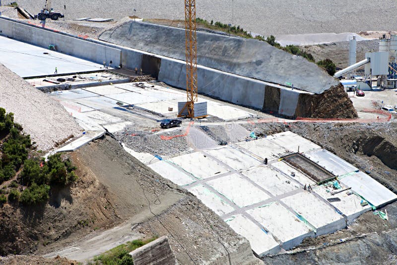 Dam Spillway Construction stock image. Image of energy - 171847035