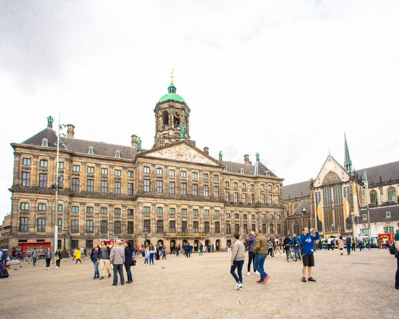 Dam Square Amsterdam View editorial photography. Image of european ...
