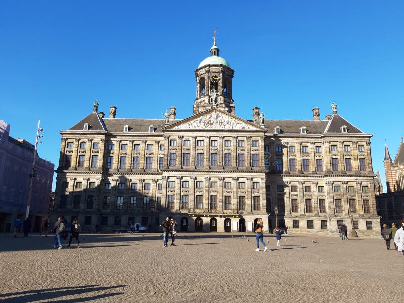 Dam Square with the Royal Palace by Day Editorial Stock Image - Image ...