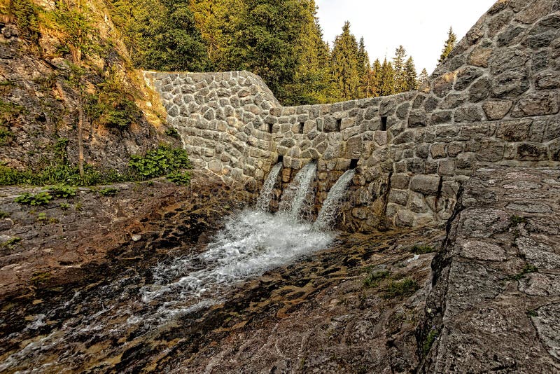 Dam on a stream stock image. Image of reinforced, scene - 37781797
