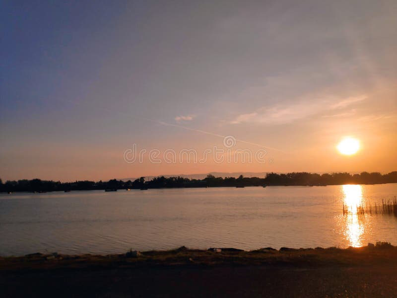 Dam sun water morning dark stock image. Image of morning - 241991507