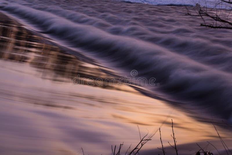 Dam at sundown stock image. Image of powerful, evening - 46742391