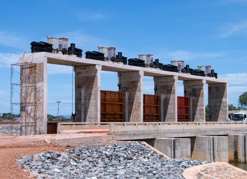 Dam Under Construction at Site Stock Image - Image of site, constructor ...