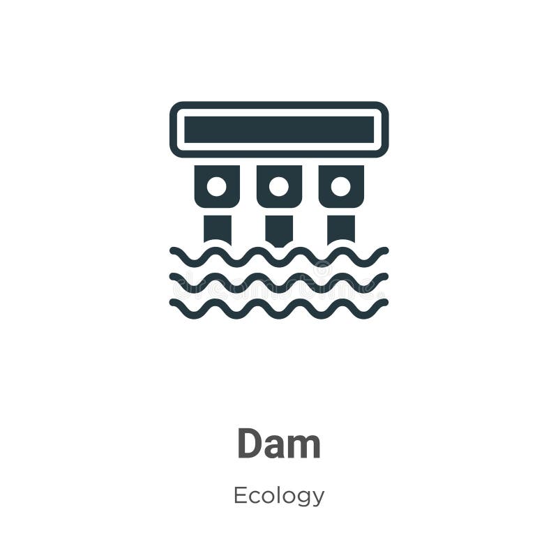 Dam icon stock vector. Illustration of green, water, electricity - 36285106