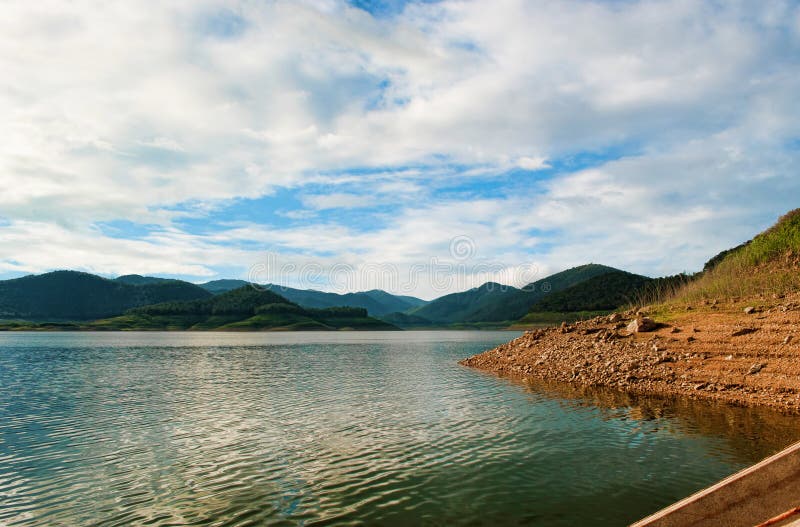 Dam view stock image. Image of wall, daytime, scenery - 48292059