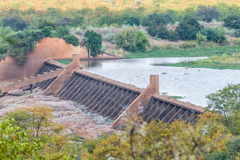 Dam Wall of the Engelhard Dam in the Letaba River Stock Image - Image ...