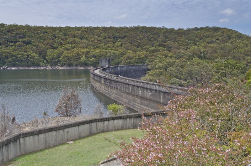Dam Wall and Lake from Above Stock Image - Image of trees, side: 64945573