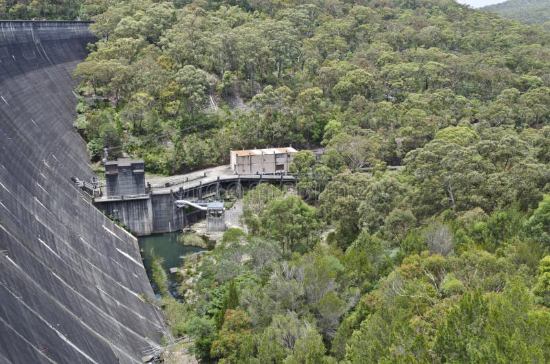 Dam Wall and Pumping Station Side Stock Photo - Image of supply, view ...
