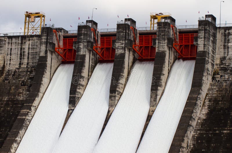 Draining Water from the Hydroelectric Dam. Stock Image - Image of ...
