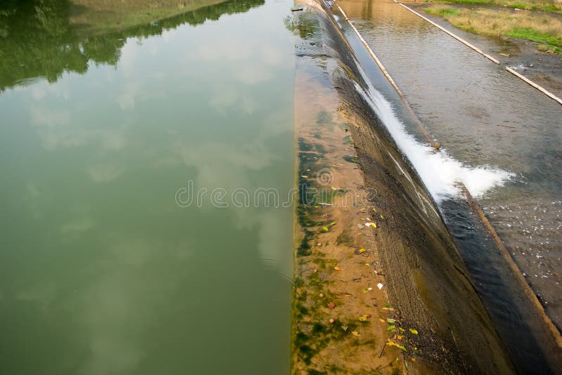 Dam for Water in the Lake - Water Supply for Summer Stock Photo - Image ...