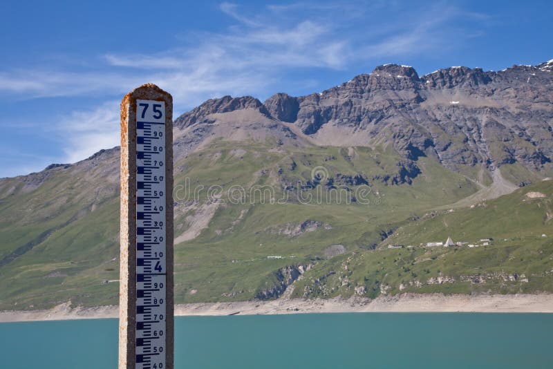 Dam Water Level Measurement Stock Photo - Image of environment, deep ...