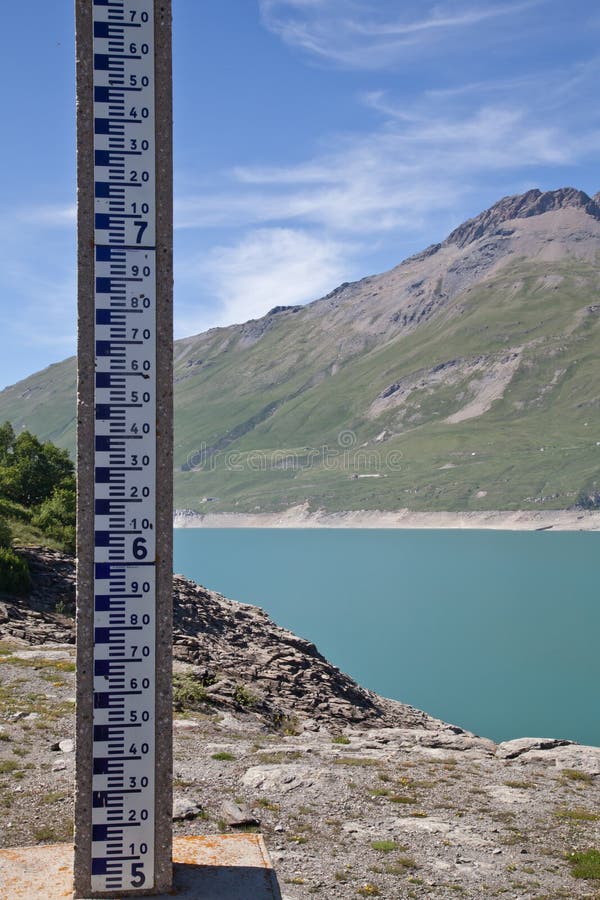 Dam Water Level Measurement Stock Image - Image of lines, outdoors ...