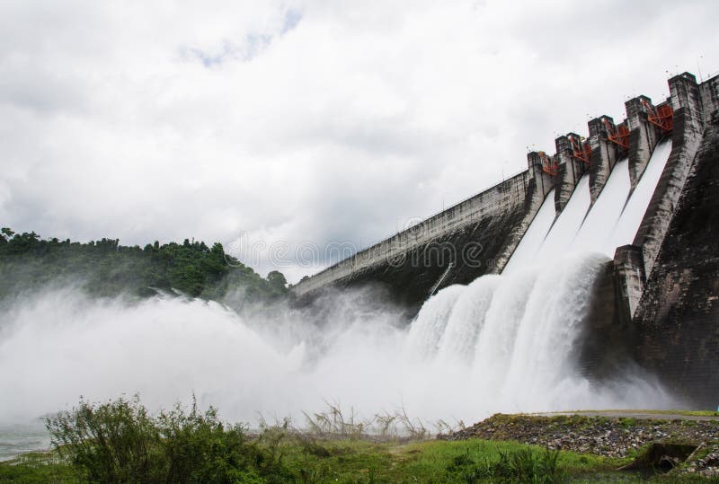Dam water release stock photo. Image of hydro, reservoir - 126940470