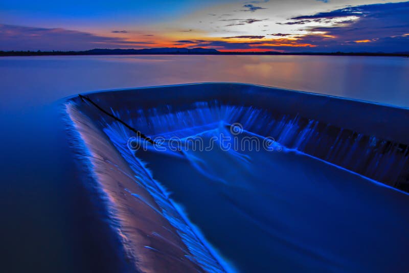 Dam water sunset smooth stock photo. Image of landscape - 43590706
