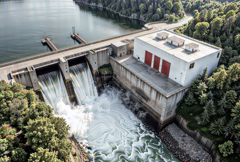 Engineering Marvel of a Dam with Dynamic Water Flow, Generative Ai ...