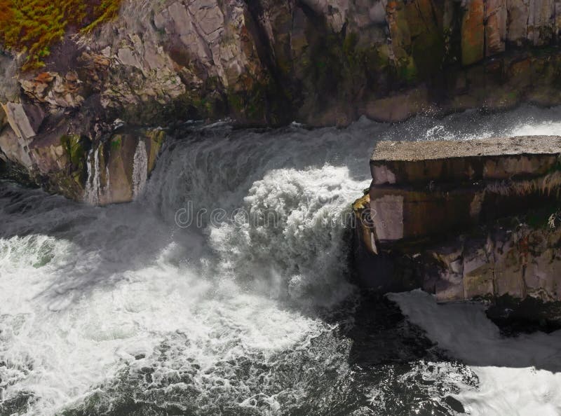 Dam Waterfall. Water Cascade Streaming Down in a Rainy Season Stock ...