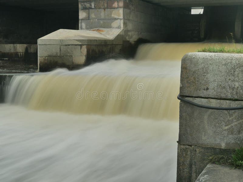 Dam, white water stream stock photo. Image of engineering - 163325352