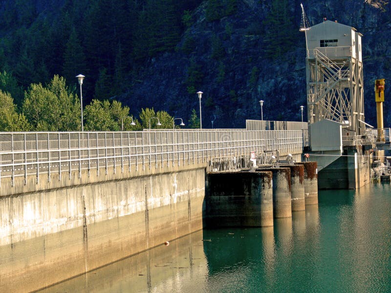 Dam Works stock image. Image of structure, fence, concrete - 3399873