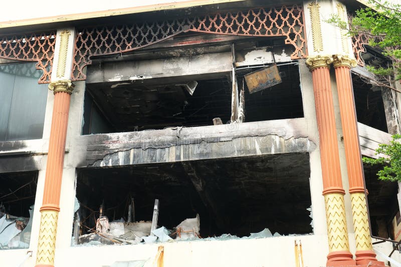 Damage and Abandon Buildong Stock Photo - Image of destroyed, people ...