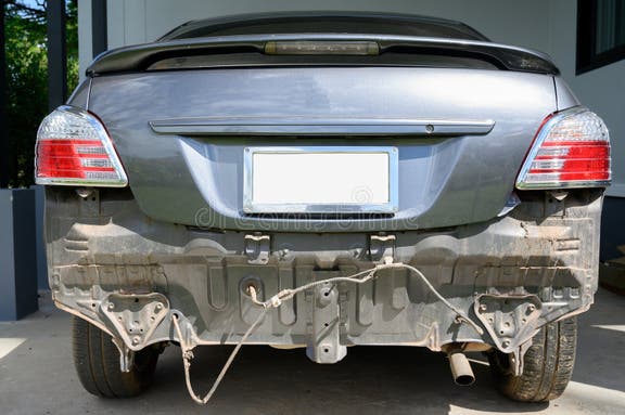 Damage on the Back Side Car. Stock Image - Image of injury, bumper ...
