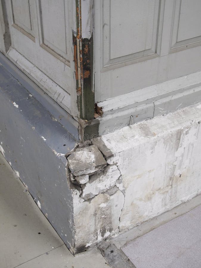 Damage corner in a house stock photo. Image of construction - 96249890