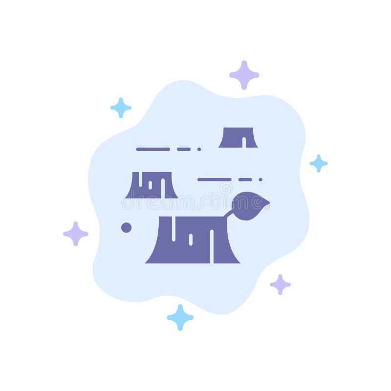 Damage, Deforestation, Destruction, Environment Blue Icon on Abstract ...