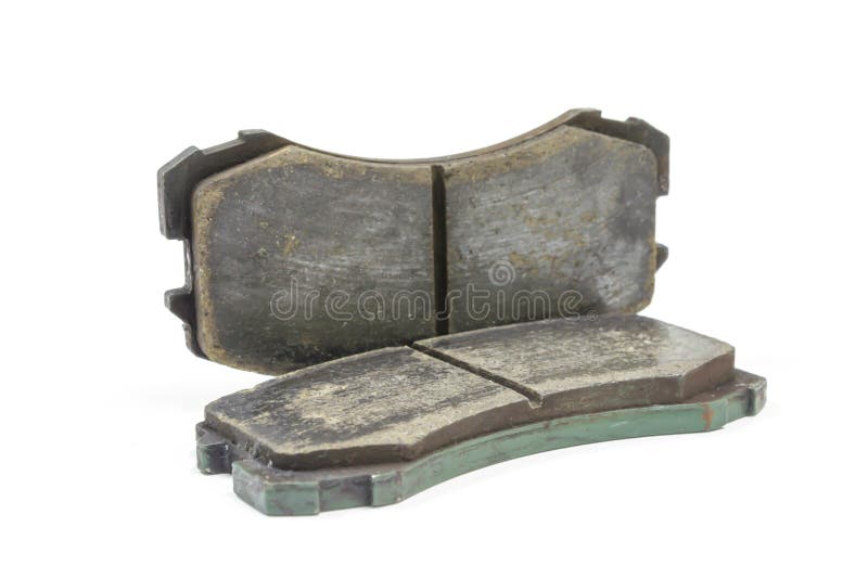 Damage Disc Pad with Brake Caliper Guide Pin on White Background ...