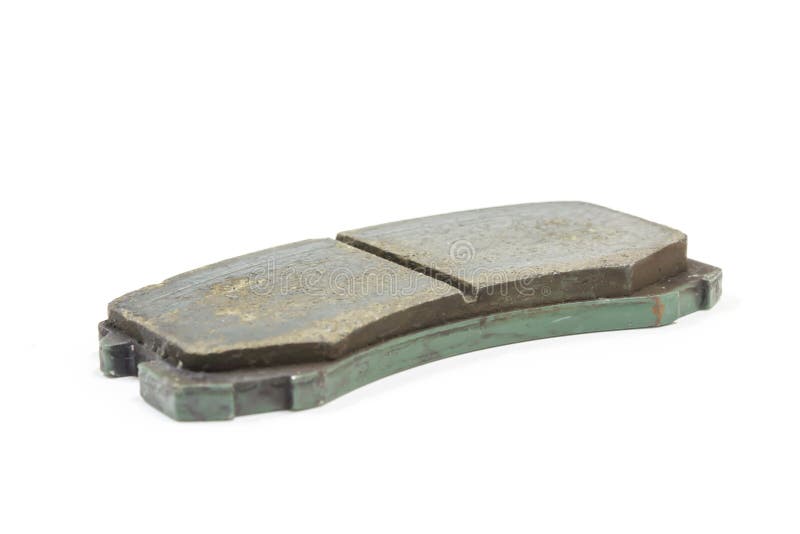 Damage Disc Pad with Brake Caliper Guide Pin on White Background ...