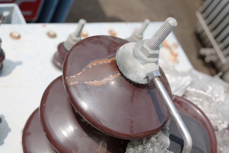 Damage Electrical Insulator Stock Image - Image of insulation, high ...