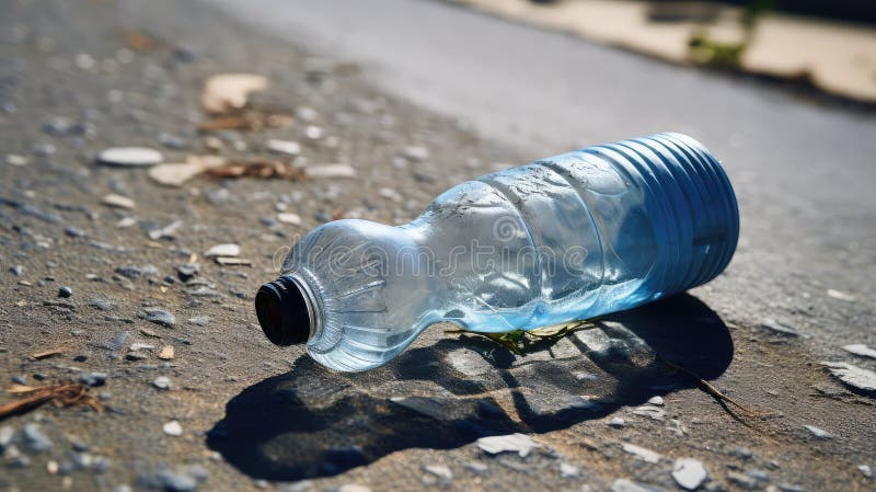 Damage empty water bottle stock illustration. Illustration of crushed ...