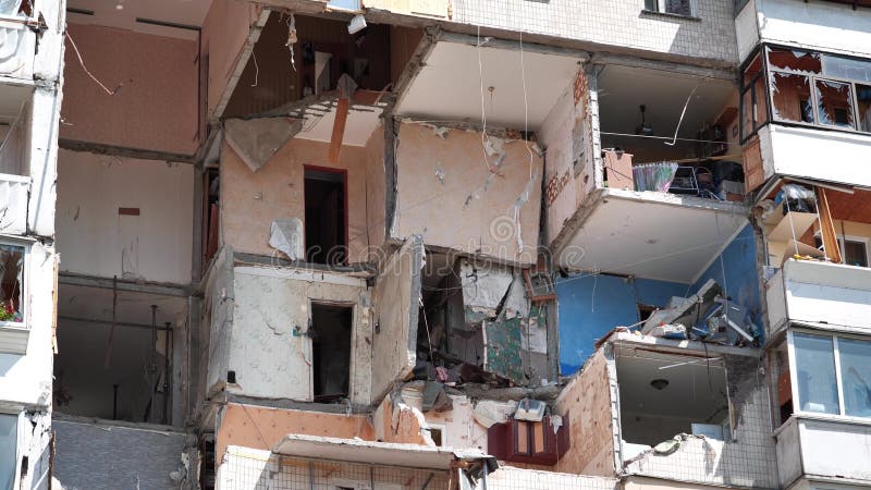 Damage after Gas Explosion in a Residential Building Stock Footage ...