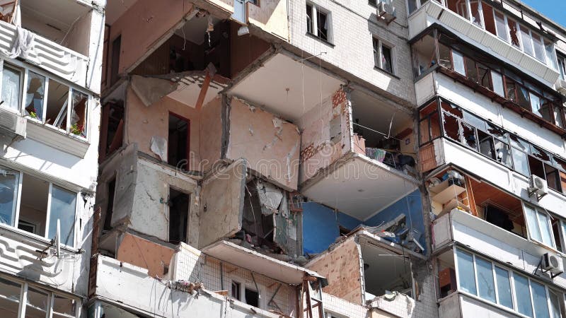 Damage after Gas Explosion in a Residential Building Stock Footage ...