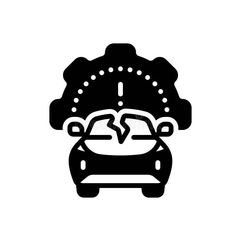 Black Solid Icon for Damage, Impairment and Broken Stock Vector ...