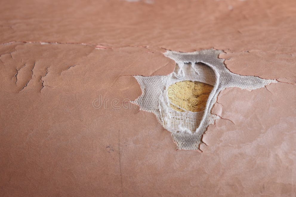 Damage Leather with a Cracked Texture on a Sofa . Stock Image - Image ...