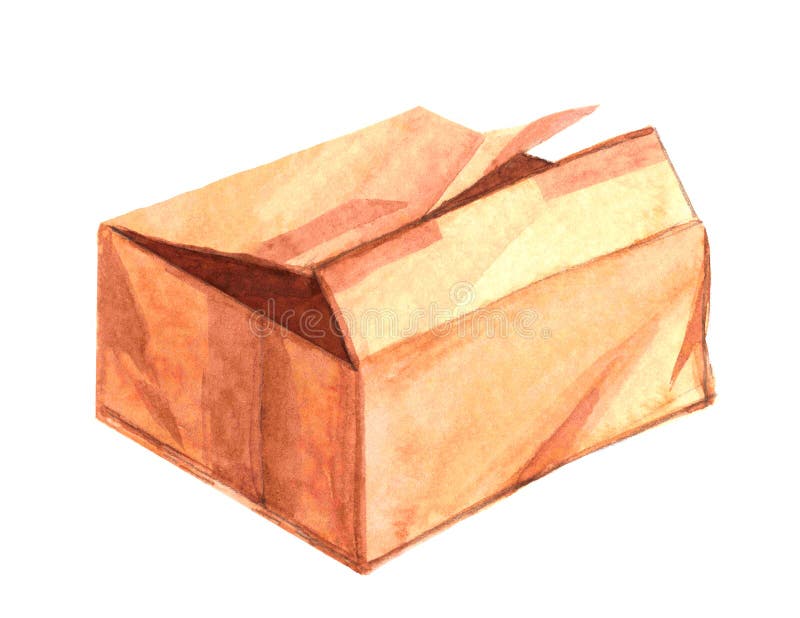 Damage Parcel Box Watercolor, Broken Cardboard Box Brown, Old Box ...