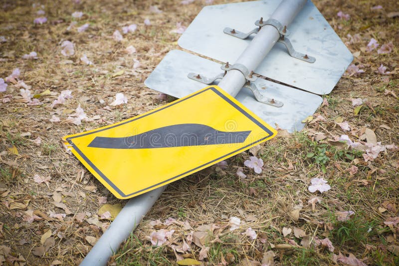 Damage traffic sign stock photo. Image of broken, crash - 67408074