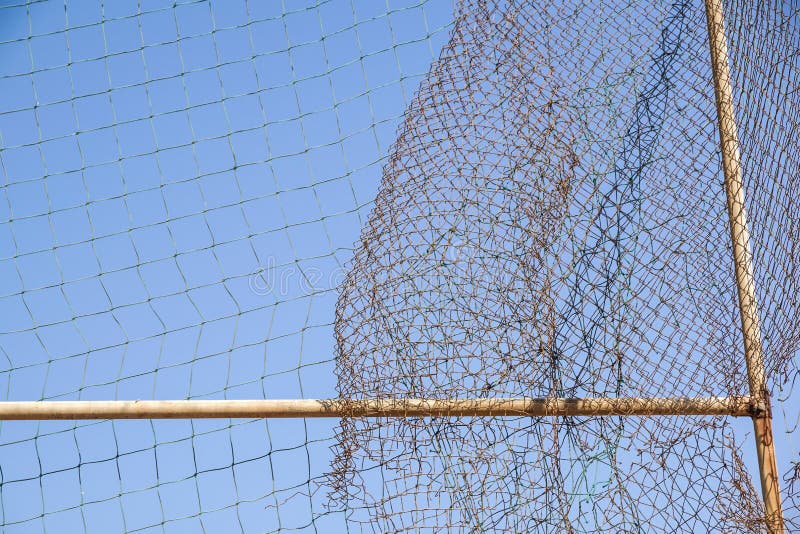 Damage Wire Mesh Steel on Blue Sky Background Stock Photo - Image of ...