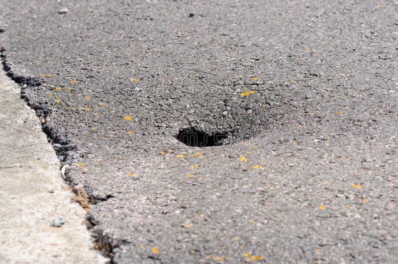 Damaged asphalt - pot hole stock image. Image of pothole - 31514457
