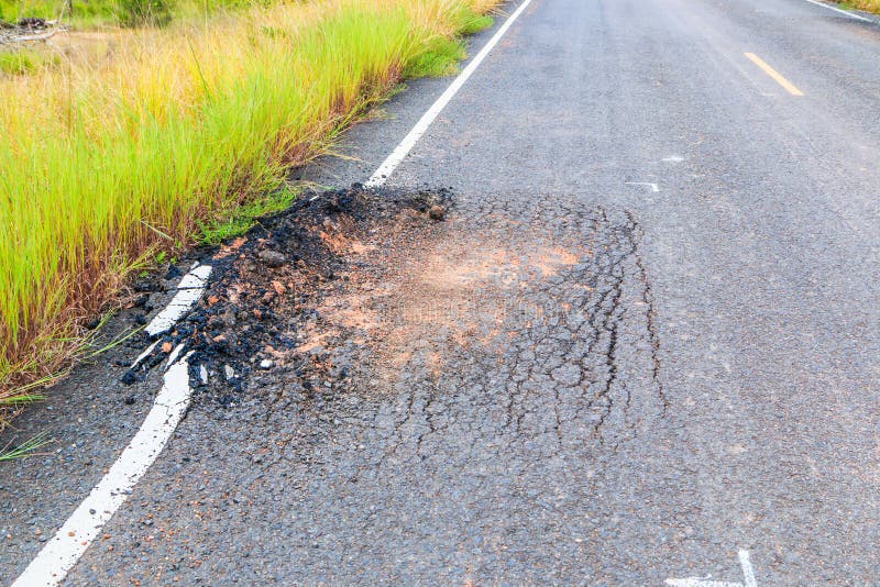 Cracked asphalt road stock image. Image of earth, geology - 33380241