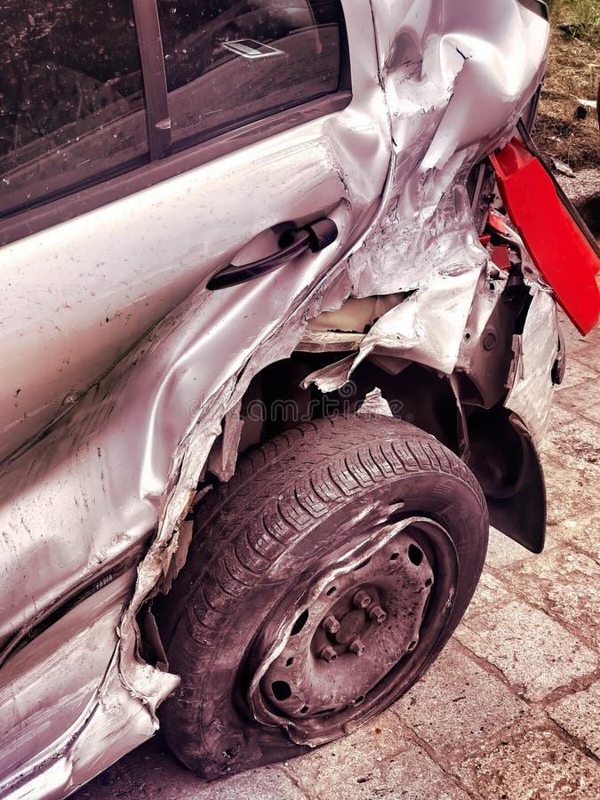Damaged Automobile after Collision in City Stock Photo - Image of loss ...