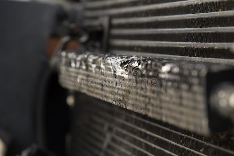 Damaged Automobile Radiator Stock Photo - Image of grey, equipment ...