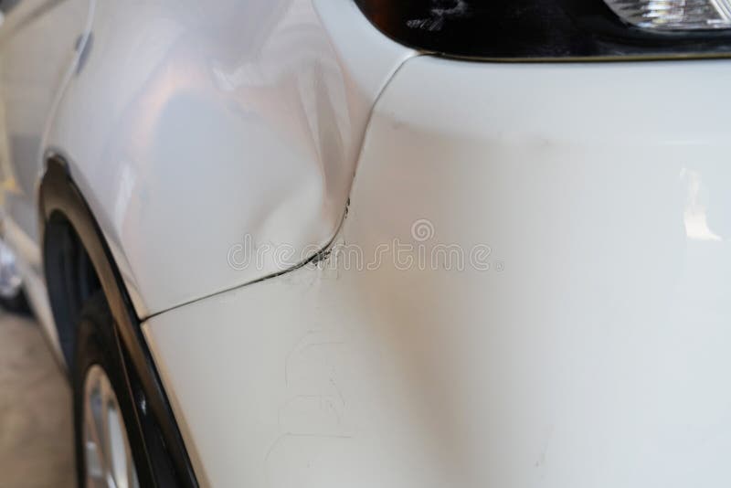Backside of Car Has Dented Rear Bumper Damaged after Accident Stock ...
