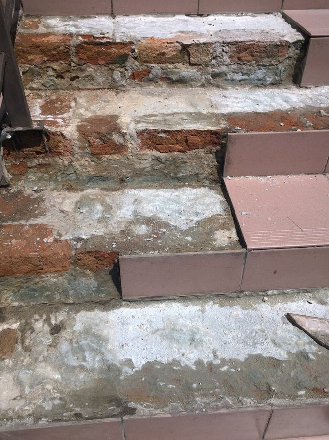 Damaged beige steps stock image. Image of building, damaged - 127208911