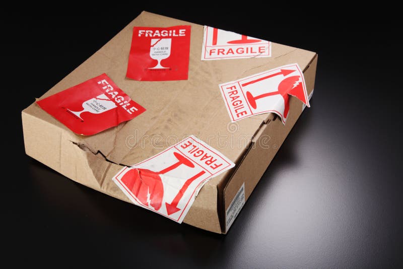 Damaged box stock photo. Image of destroyed, sticker - 84077952