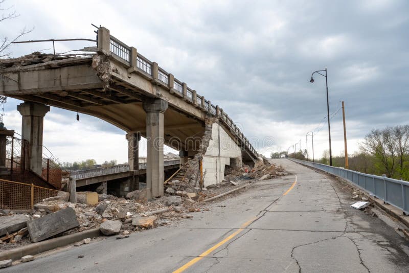 Damaged Bridge Structure stock illustration. Illustration of flaws ...